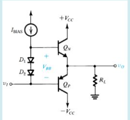 Solved D∗12.25 A class AB output stage using a two-diode | Chegg.com
