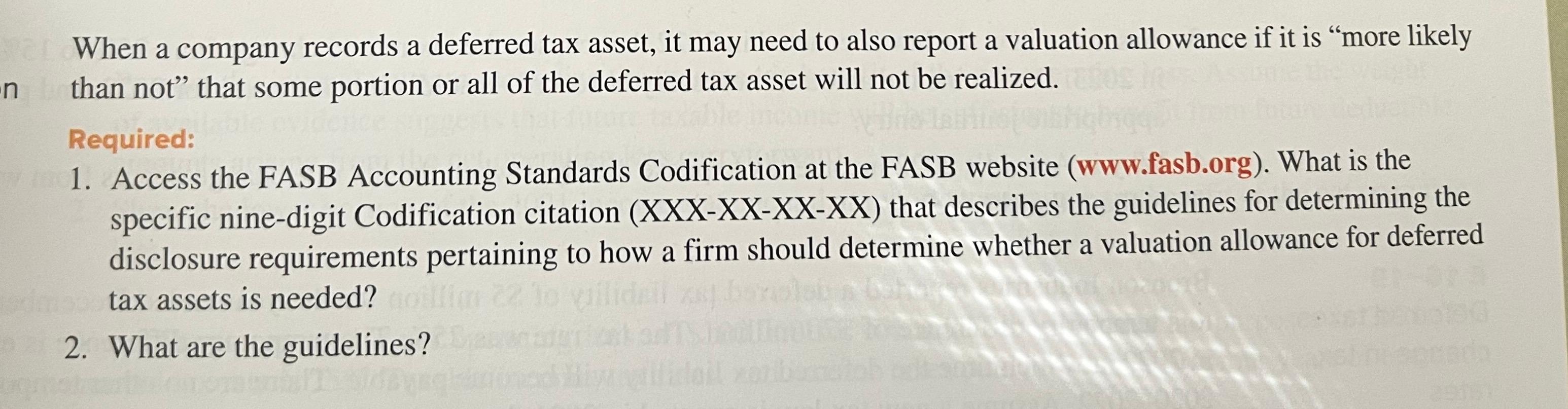 Solved n When a company records a deferred tax asset, it may | Chegg.com