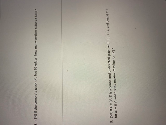 Solved 3. (5%) If the complete graph K has 66 edges, how | Chegg.com