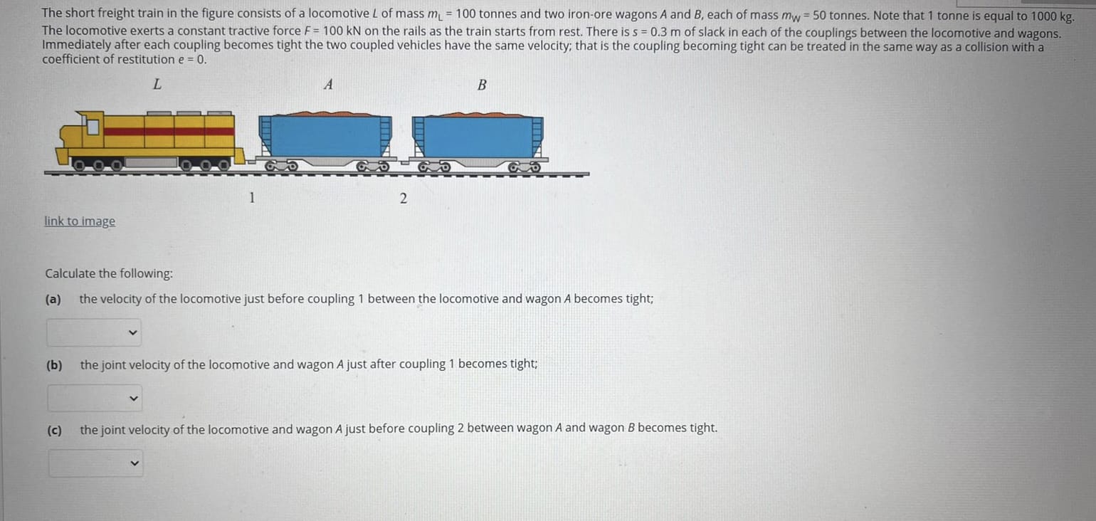 Solved The short freight train in the figure consists of a | Chegg.com