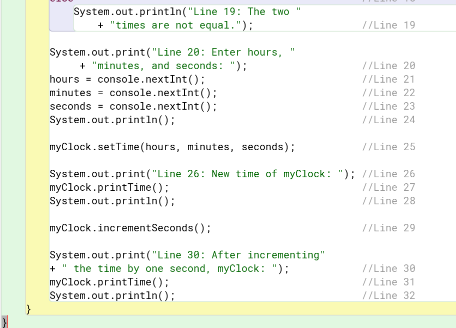 Solved //return seconds \}. public void printTime() \{ // | Chegg.com