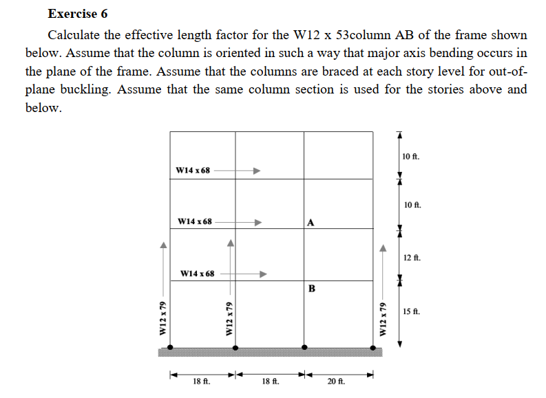 Solved Exercise 6 Calculate the effective length factor for | Chegg.com