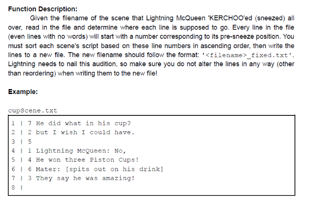 Solved Function Name: kerchoo Inputs: 1. (char) Filename of | Chegg.com