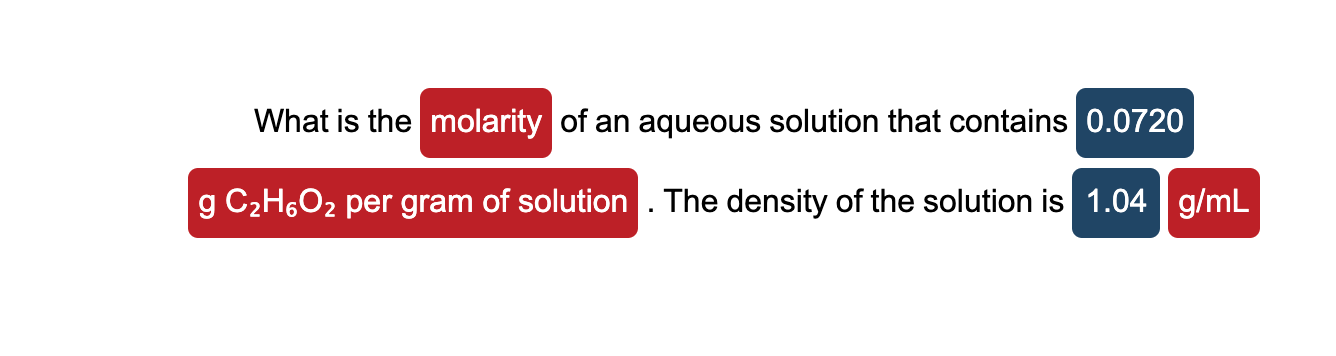 Solved What is the molarity of an aqueous solution that | Chegg.com
