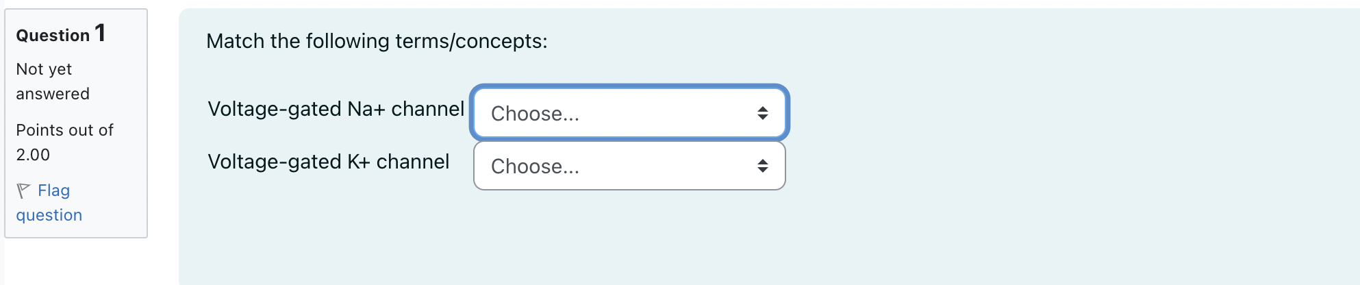 Solved Match the following terms/concepts: Voltage-gated Na+ | Chegg.com Solved Match the following terms/concepts: Voltage-gated Na+ | Chegg.com