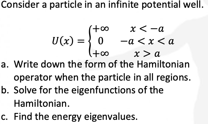 Solved Consider a particle in an infinite potential well. | Chegg.com