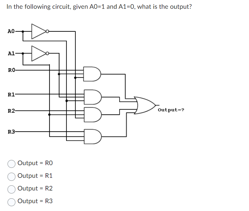 Solved In The Following Circuit Given A01 And A10 What 
