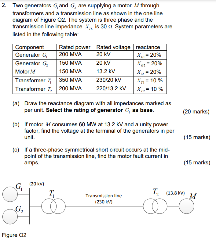 Solved Two generators G1 ﻿and G2 ﻿are supplying a motor M | Chegg.com