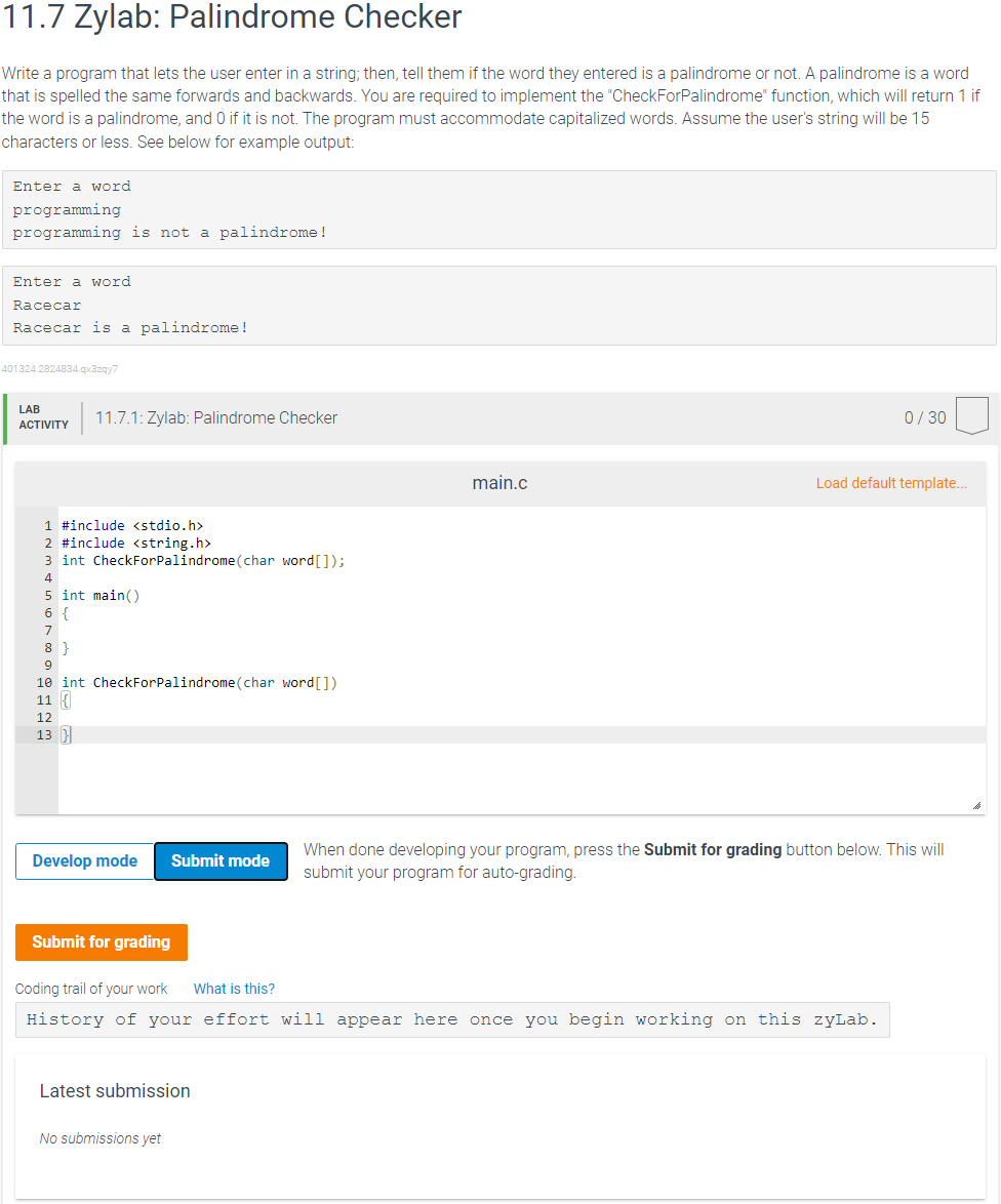 Solved Write a program that lets the user enter in a string; | Chegg.com