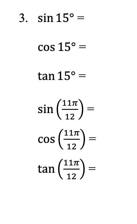 Solved Find the exact values of the trigonometric functions | Chegg.com