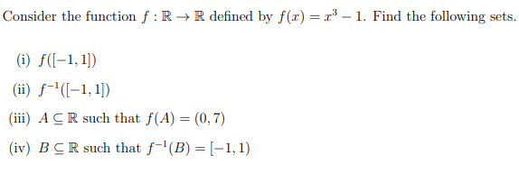 Solved Consider the function f: R→ R defined by f(x) = x³ - | Chegg.com