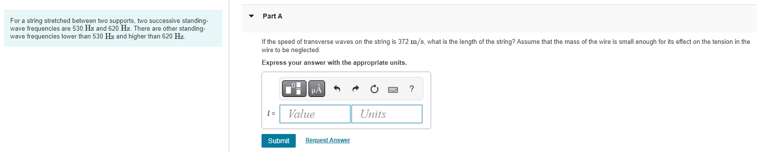 Solved For a string stretched between two supports, two | Chegg.com