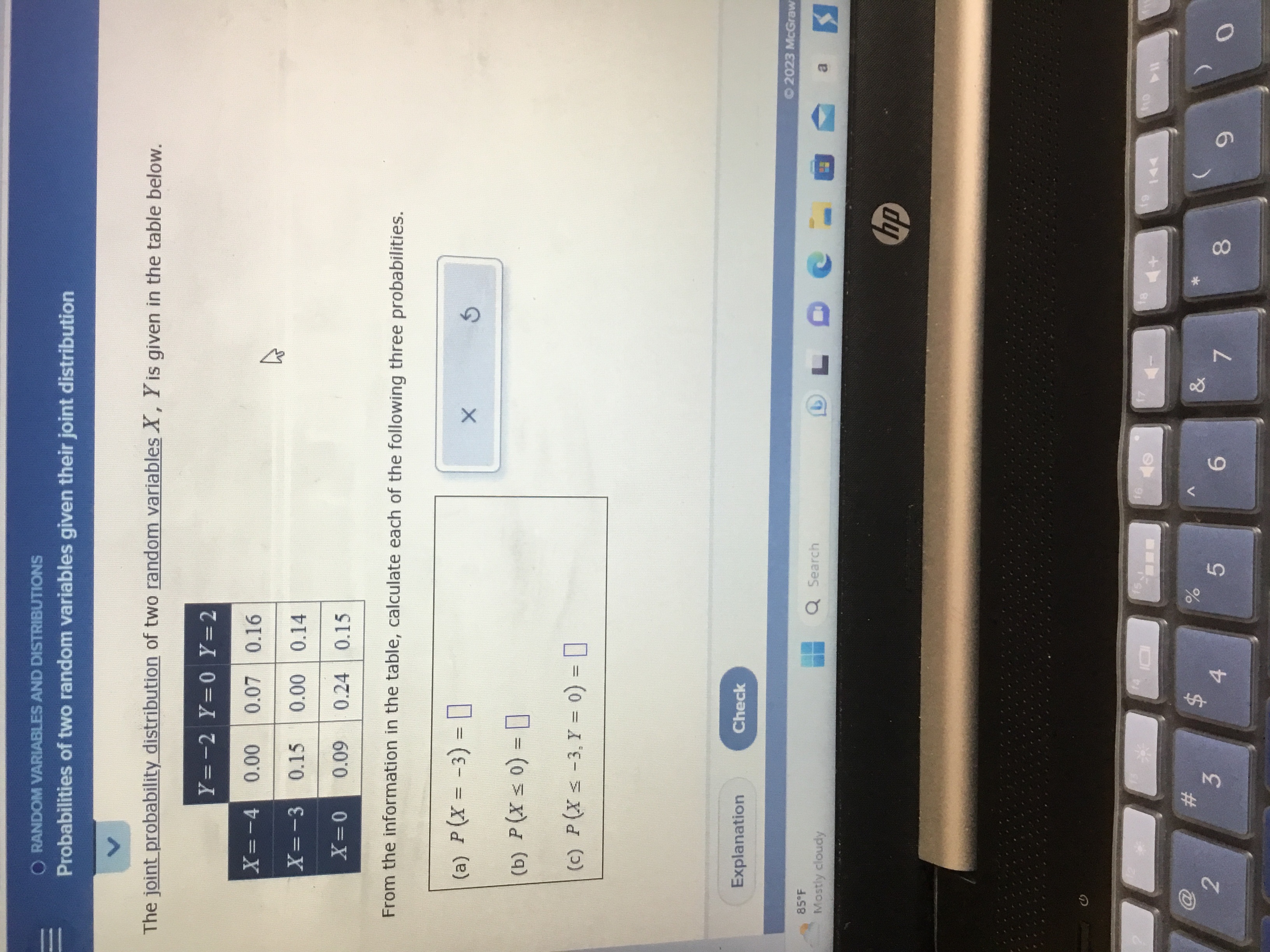 Solved The joint probability distribution of two random | Chegg.com