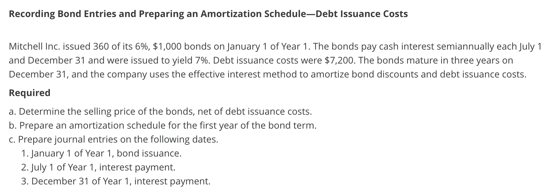 Solved Recording Bond Entries and Preparing an Amortization | Chegg.com