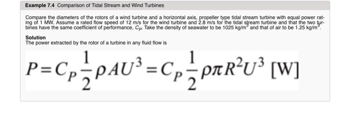 Solved (9) A 10 m diameter horizontal axis tidal stream | Chegg.com