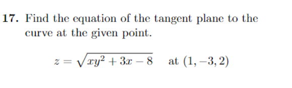 Solved Multivariable Calculus Find The Equation Of The