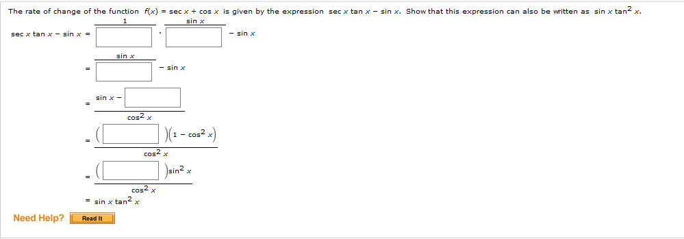 Solved The rate of change of the function f(x) = sec x + cos | Chegg.com
