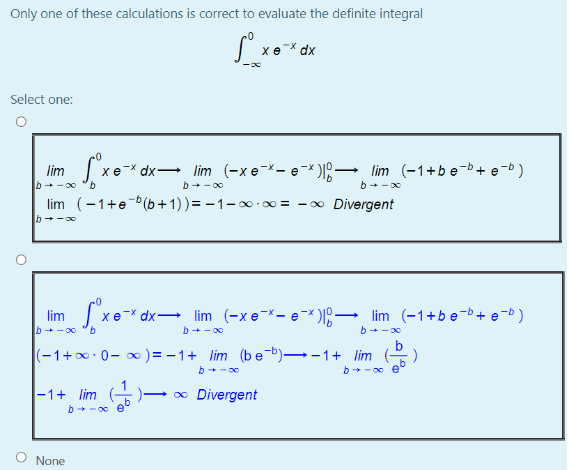 Solved Only one of these calculations is correct to evaluate | Chegg.com