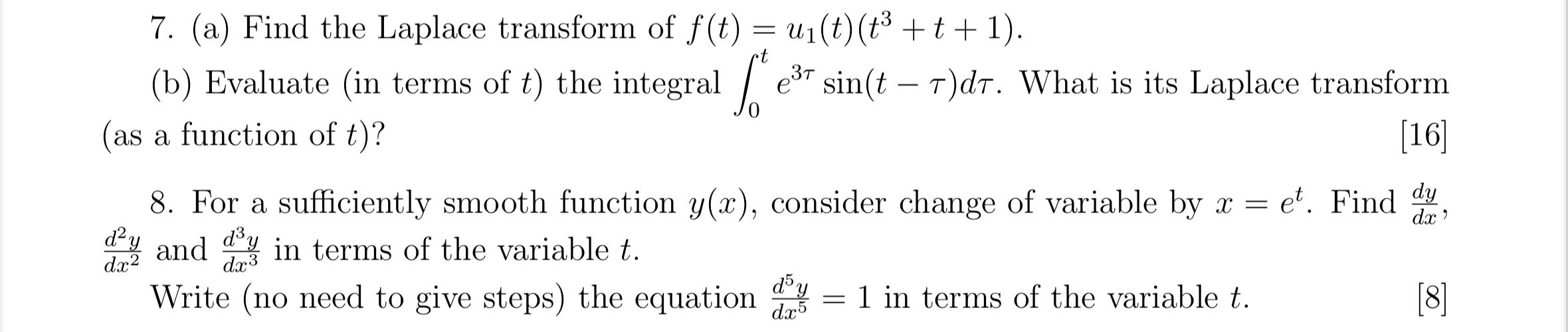 Solved 7. (a) Find the Laplace transform of | Chegg.com