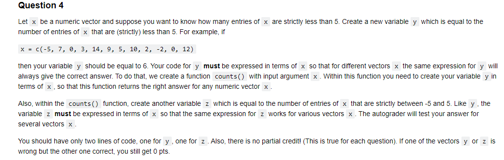 Solved Let x be a numeric vector and suppose you want to | Chegg.com