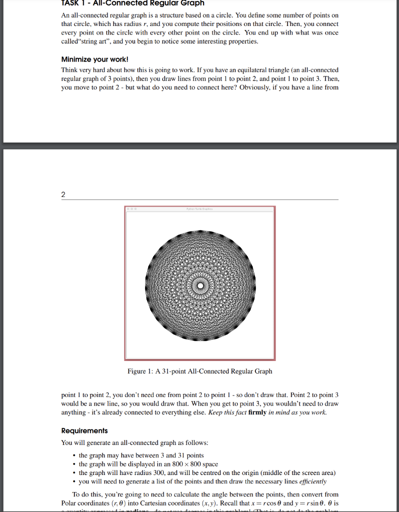 Solved TASK 1-All-Connecfed Regular Graph An all-connected | Chegg.com