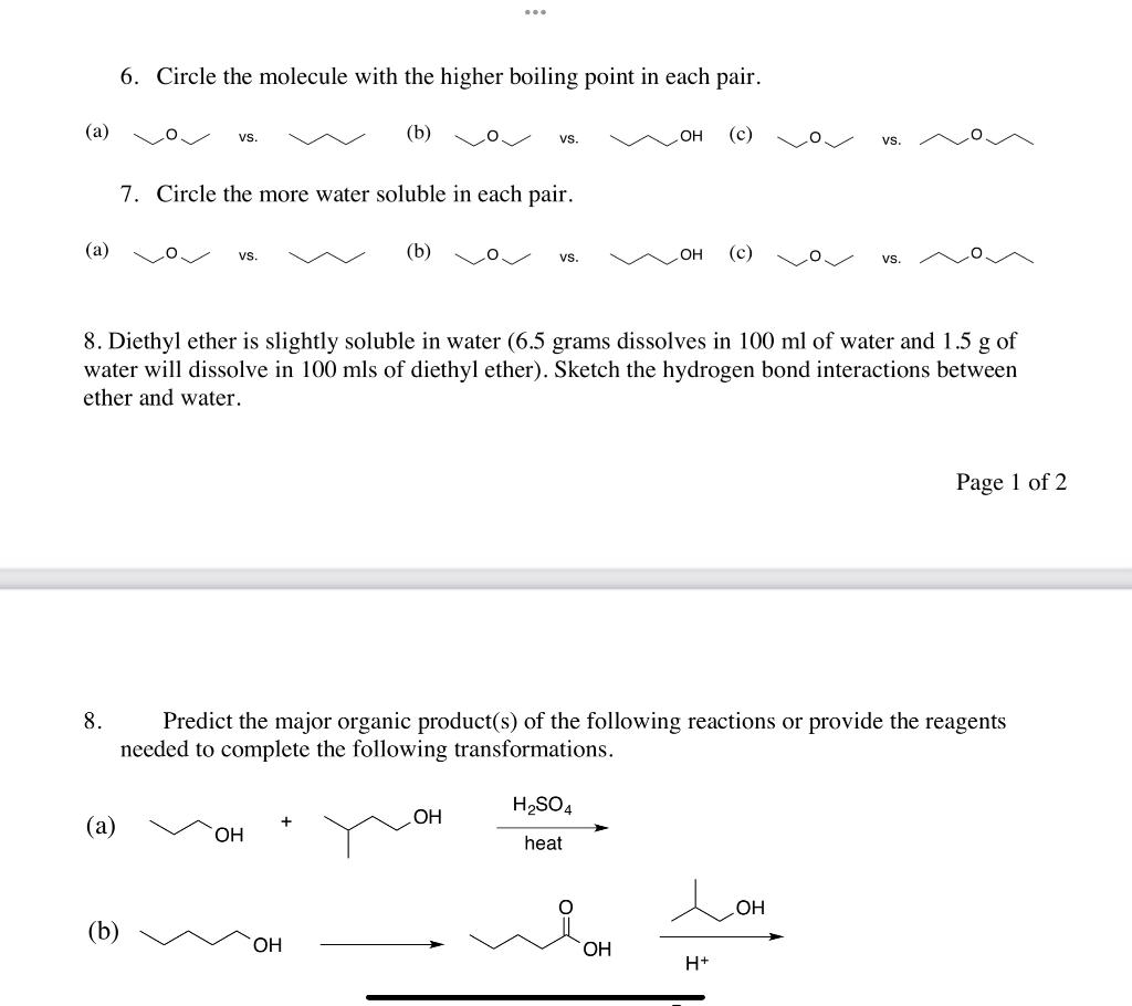 Solved 6. Circle the molecule with the higher boiling point | Chegg.com