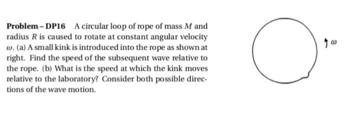 Solved Problem-DP16 A circular loop of rope of mass M and | Chegg.com