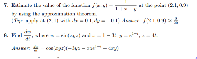 Solved 7. Estimate the value of the function f(x,y) at the | Chegg.com