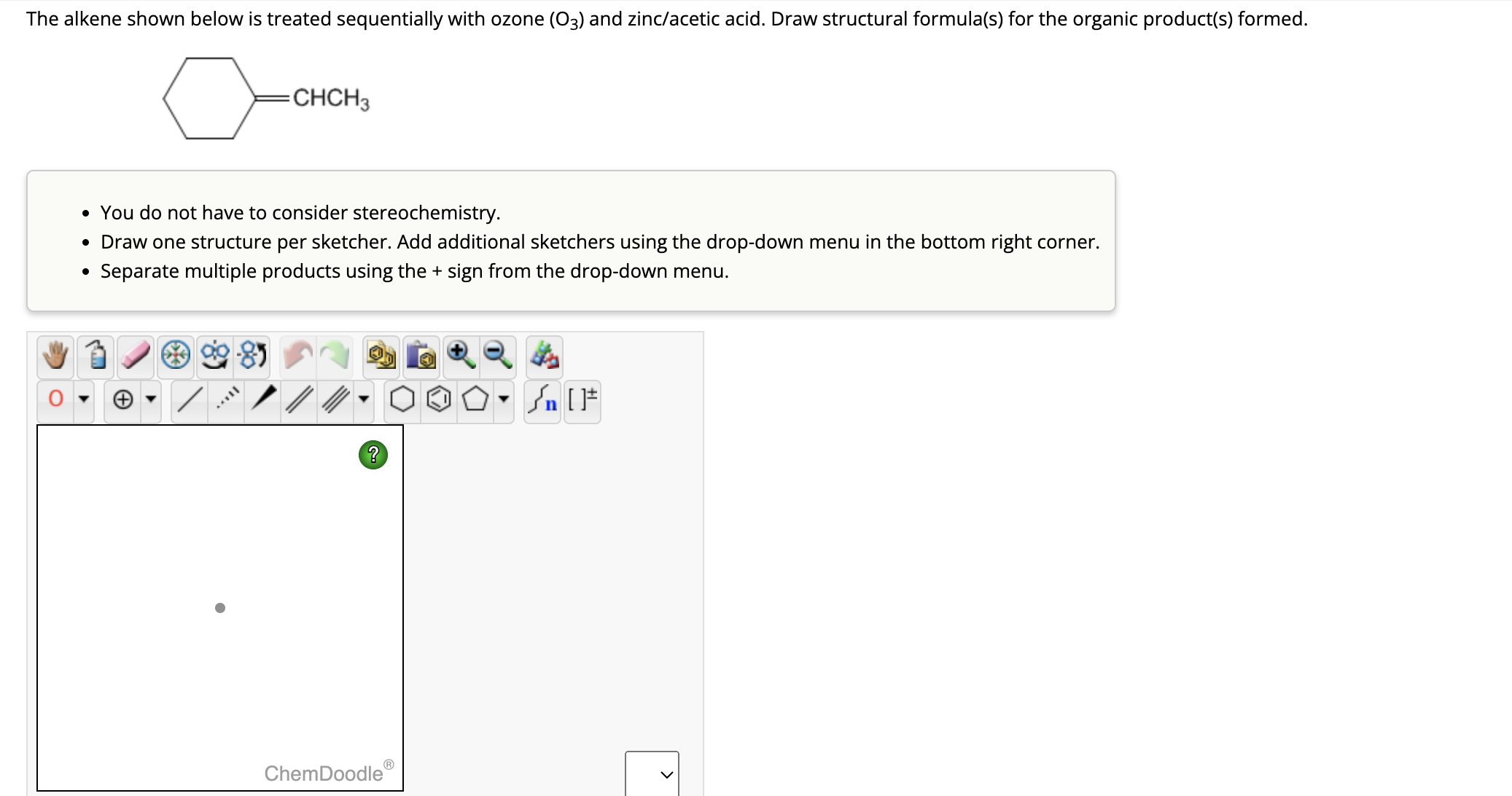 Solved The alkene shown below is treated sequentially with | Chegg.com