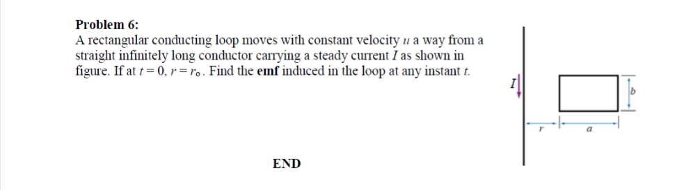 Solved Problem 6: A rectangular conducting loop moves with | Chegg.com