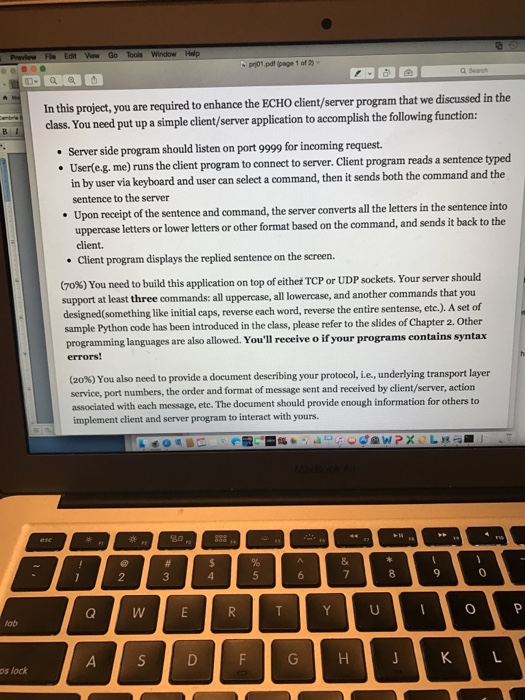 Solved In this project, you are required to enhance the ECHO | Chegg.com