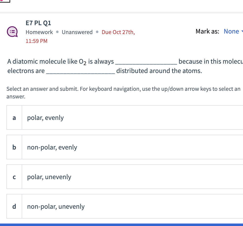 Solved E7 PL Q1 ﻿Homework * ﻿Unanswered * ﻿Due Oct 27th, | Chegg.com