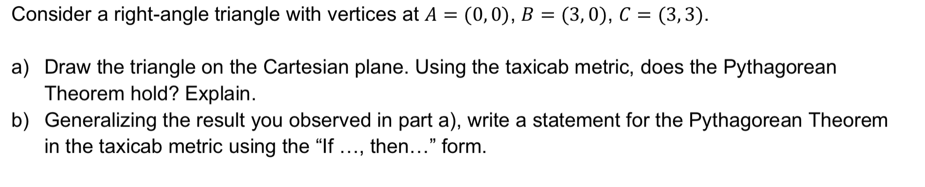 Solved Consider a right-angle triangle with vertices at A = | Chegg.com