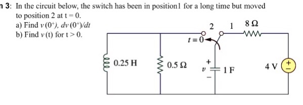Solved In the circuit below, the switch has been in position | Chegg.com