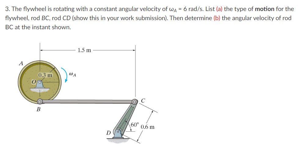 Solved 3. The flywheel is rotating with a constant angular | Chegg.com