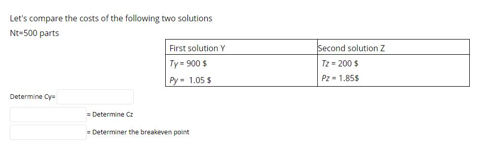 Solved Let's compare the costs of the following two | Chegg.com
