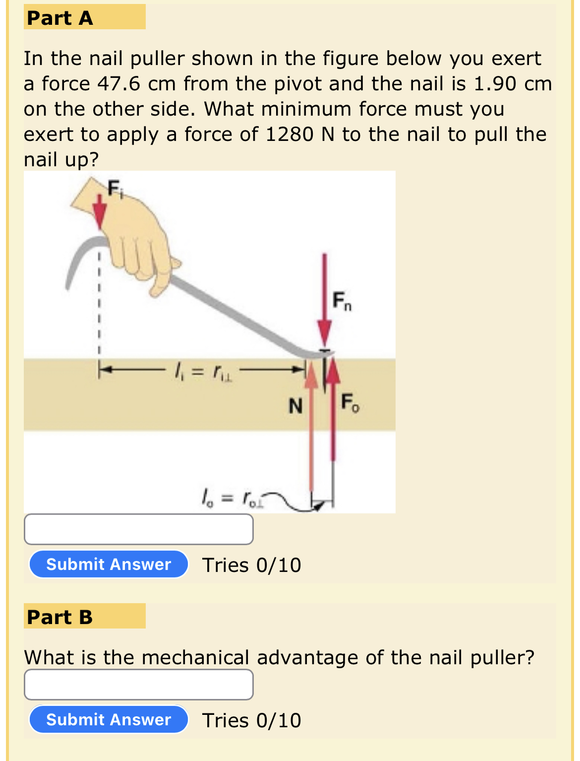 Solved In the nail puller shown in the figure below you | Chegg.com