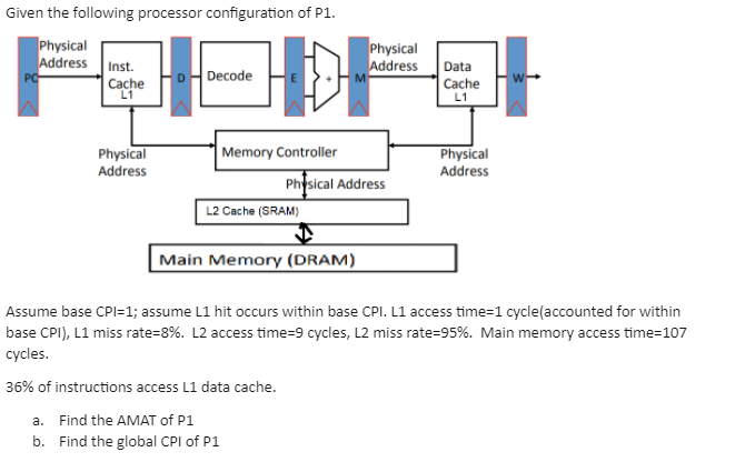 Solved Given the following processor configuration of P1. | Chegg.com Solved Given the following processor configuration of P1. | Chegg.com