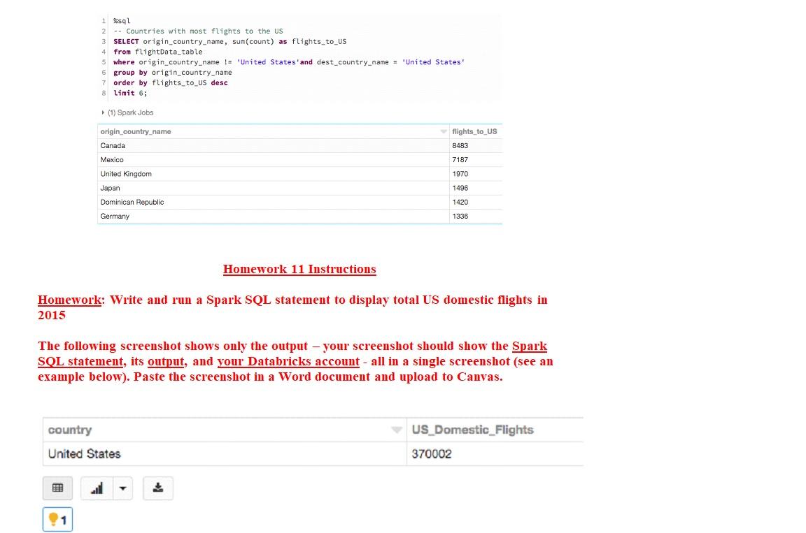 Solved Homework: Write and run a Spark SQL statement to | Chegg.com
