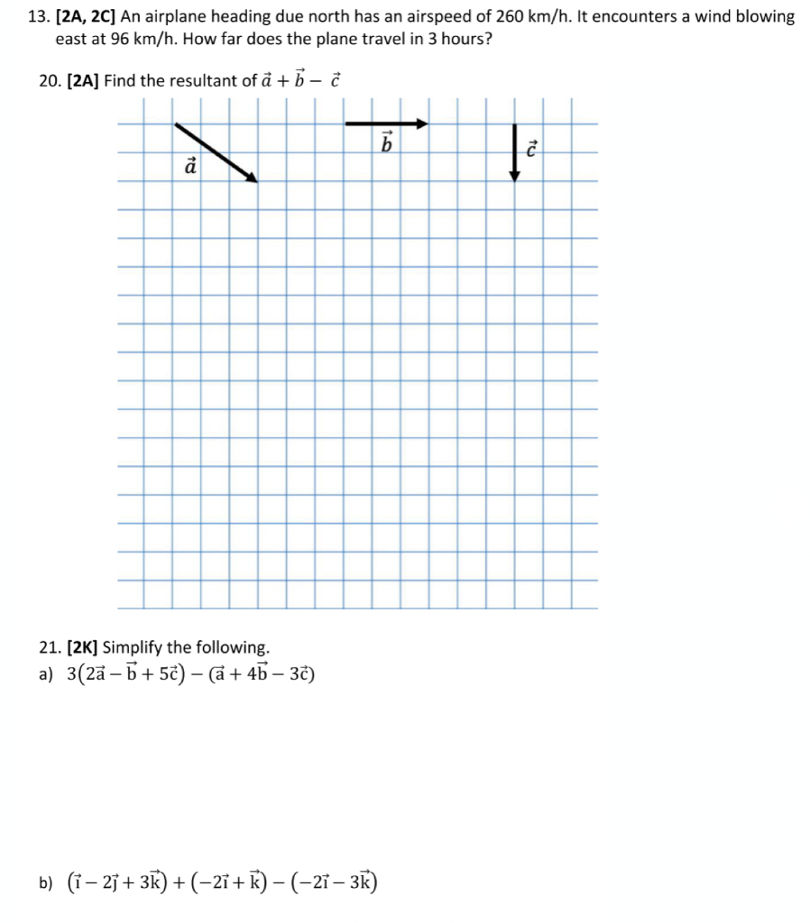 Solved 13. [2A, 2C) An airplane heading due north has an | Chegg.com
