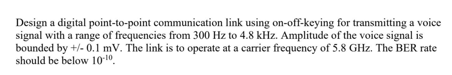 Solved Design a digital point-to-point communication link | Chegg.com