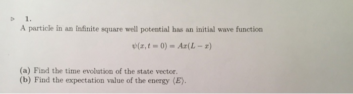 Solved A particle in an infinite square well potential has | Chegg.com