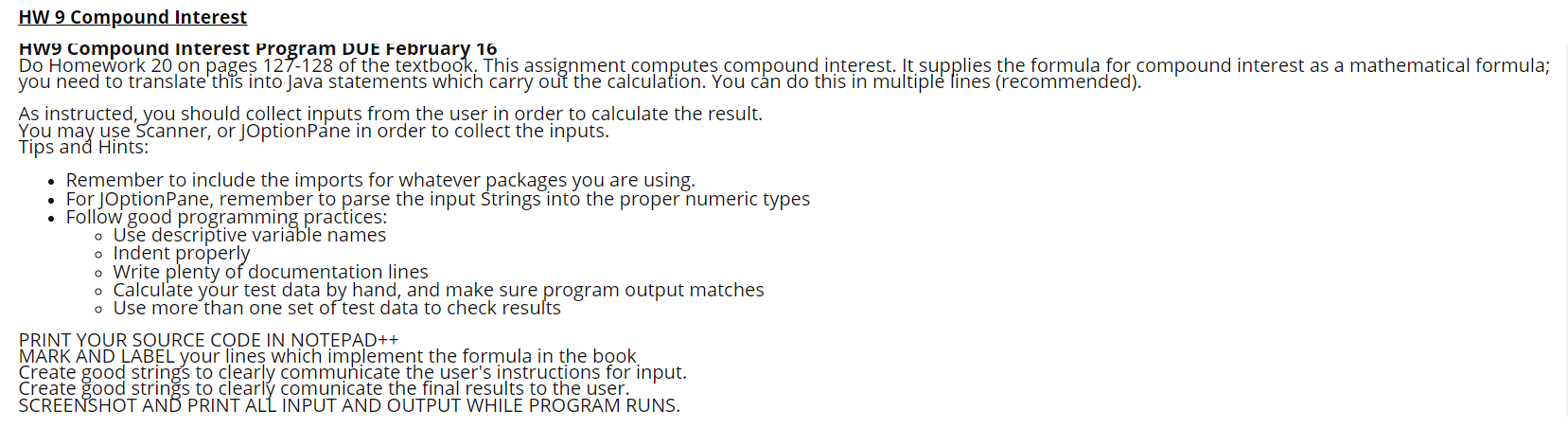 Solved HWy Compound interest Program DUE February 16 you | Chegg.com