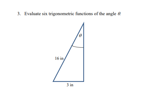 Solved 3. Evaluate six trigonometric functions of the angle | Chegg.com