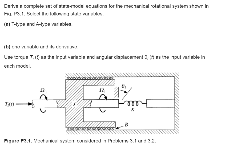 Solved Derive a complete set of state-model equations for | Chegg.com