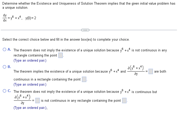 Solved Determine whether the Existence and Uniqueness of | Chegg.com