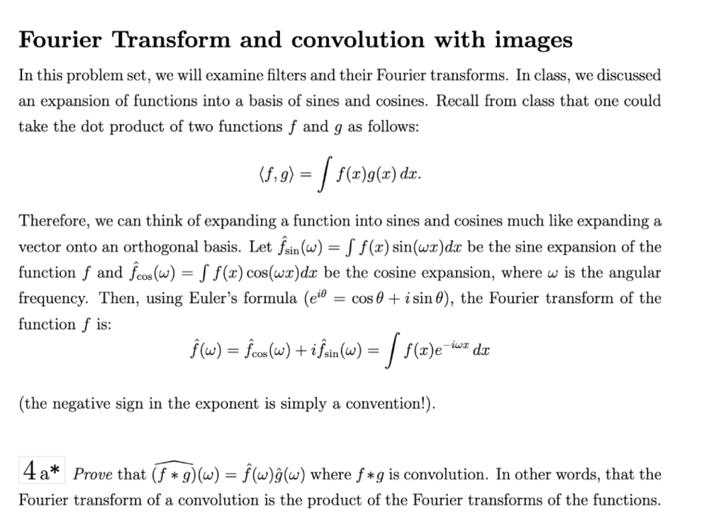 Solved Fourier Transform and convolution with images In this | Chegg.com