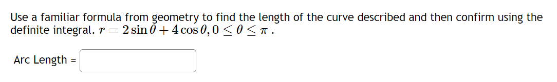 Solved Use a familiar formula from geometry to find the | Chegg.com