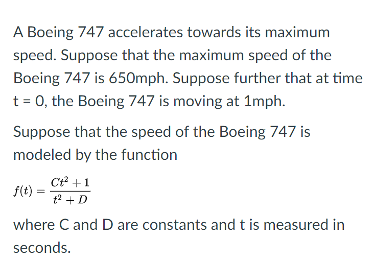 Solved A Boeing 747 accelerates towards its maximum speed. | Chegg.com