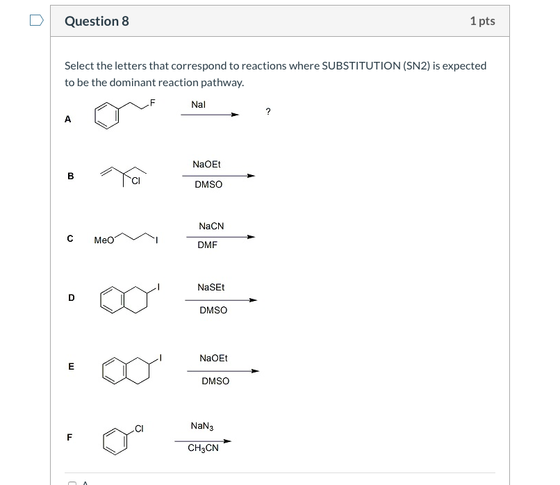 Solved Question 8 1 pts Select the letters that correspond | Chegg.com